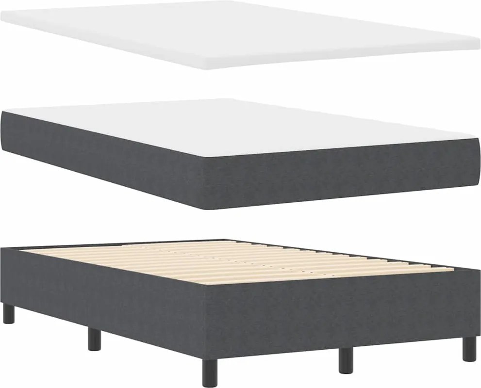 Postel s boxspringem Tmavě šedá a bílá 120 x 190 cm 3337453