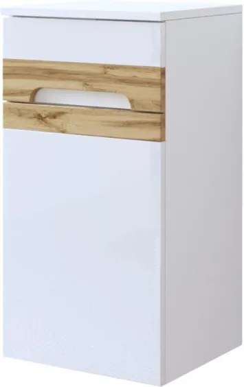 MAXIVA Dolní závěsná skříňka - GALAXY 810 white, bílá/lesklá bílá/dub votan
