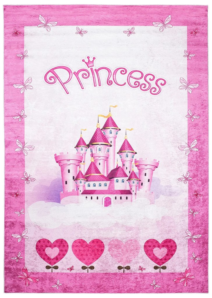 Dívčí koberec s motivem zámku pro princezny