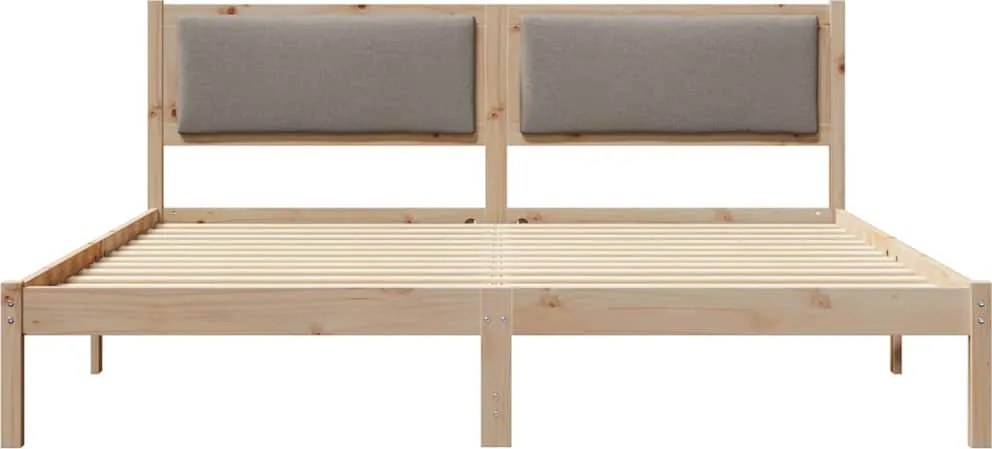 Rám postele s čelo Taupe 200 x 200 cm Masivní borové dřevo 3394231