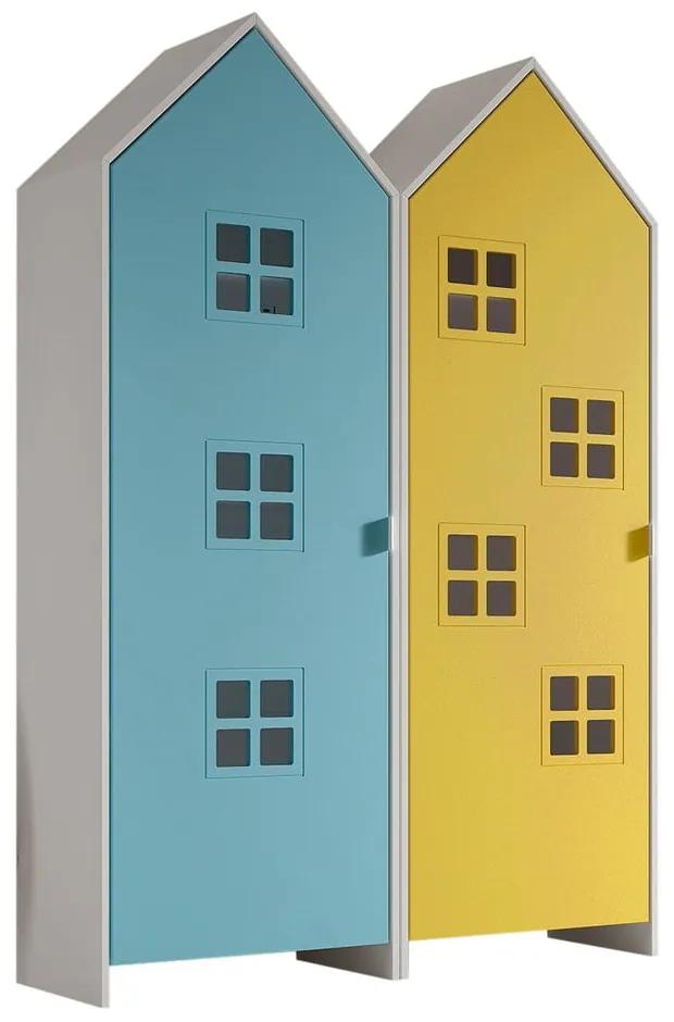 Žluto-světle modrá dětská šatní skříň 115x171,5 cm CASAMI BRUGES – Vipack