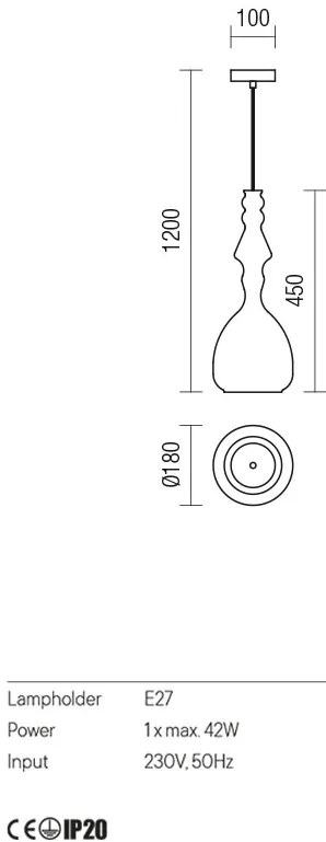 Redo Závěsné svítidlo Ambix Barva: Kouřová