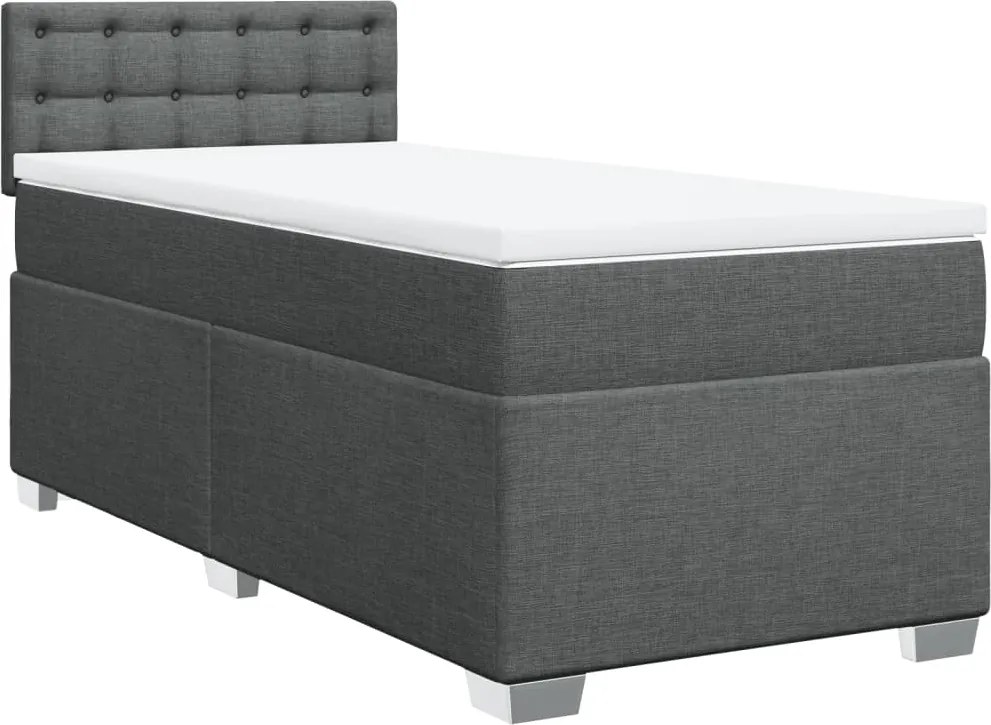 Box spring postel s matrací tmavě šedá 90x200 cm textil 3288086