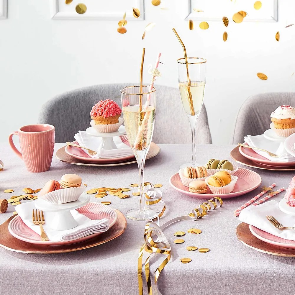 GOLDEN TWENTIES Sklenice na šampaňské se zlatým okrajem 250 ml