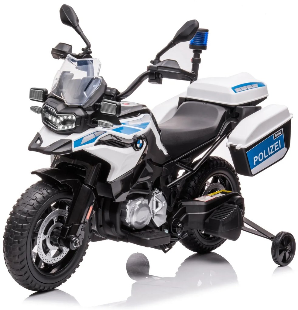 Dětská elektrická motorka BestBerg BBCC-80W – BMW F 850 GS / nosnost 30 kg / Li-Ion baterie / policie