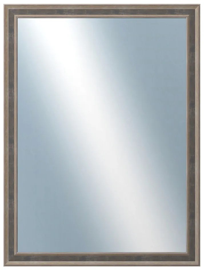 DANTIK - Zarámované zrcadlo - rozměr s rámem cca 60x80 cm z lišty TOOTH malá stříbrno černá (3164)