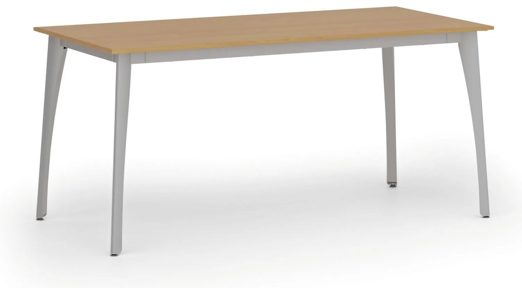 Jednací kancelářský stůl PRIMO OMEGA, 160x80 cm, šedá podnož, buk