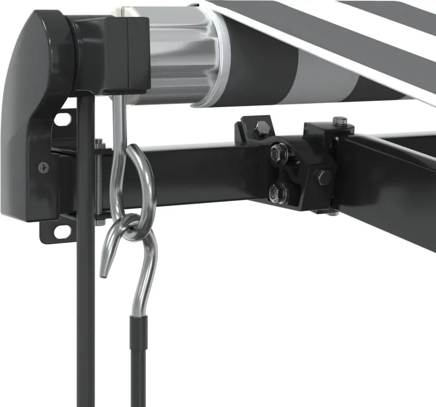 Automatická zatahovací markýza s LED antracit a bílá 450x350 cm 3215815