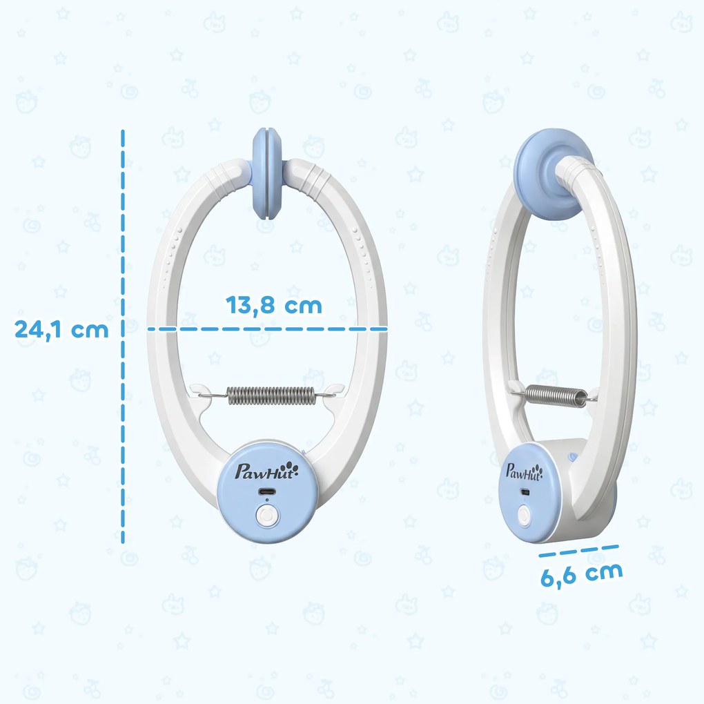 PawHut Interaktivní hračka pro kočky, USB nabíjecí, zavěšená na dveře, skákající myš pro kočky, 24,1 x 13,8 x 6,6 cm, bílá