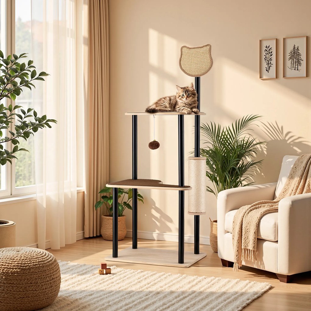 Škrabadlo pro kočky fudajo – 48 × 40 × 120 cm (65778)