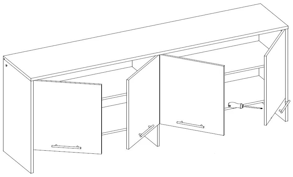 Dig-Net Nástavba Concept CP-11 - bílý mat, 215 x 108 cm