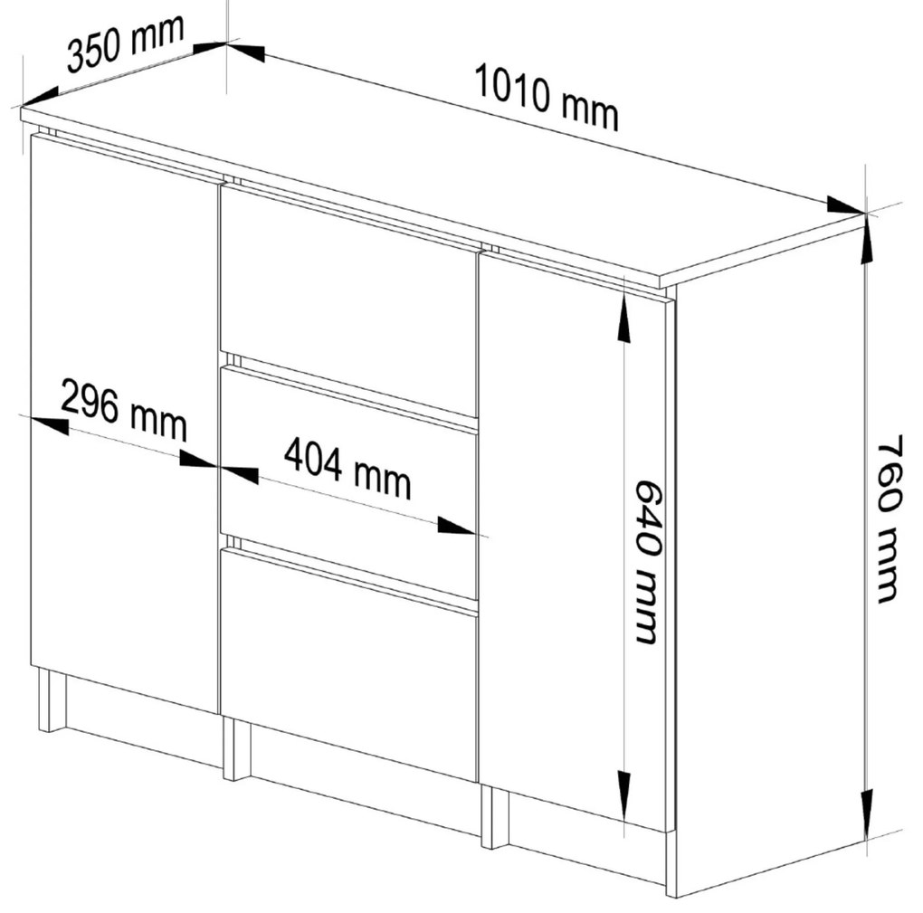 Komoda Girgo 100 cm - výběr z 4 provedení