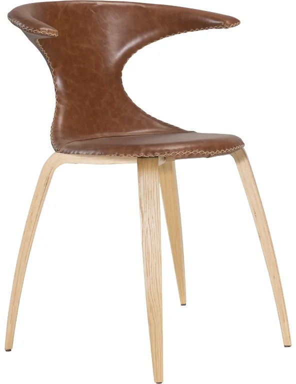 Židle DanForm Flair, světle hnědá, pravá kůže, dubová podnož