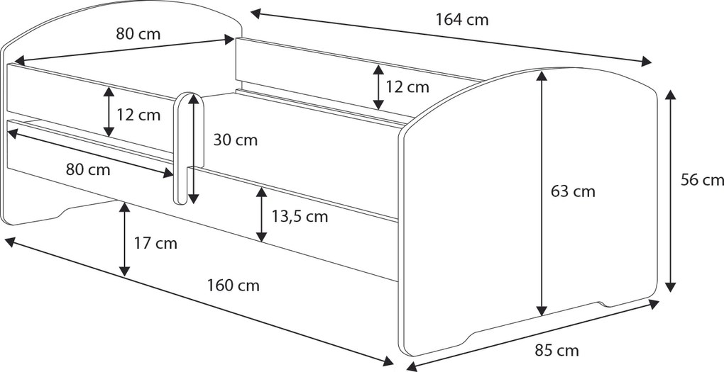 ADRK Furniture Postel s matrací PEPE 160x80
