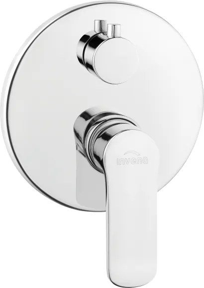 Invena Siros, podomítková 2-výstupová baterie (těleso+krytka), chromová, INV-BP-90-CO2-A