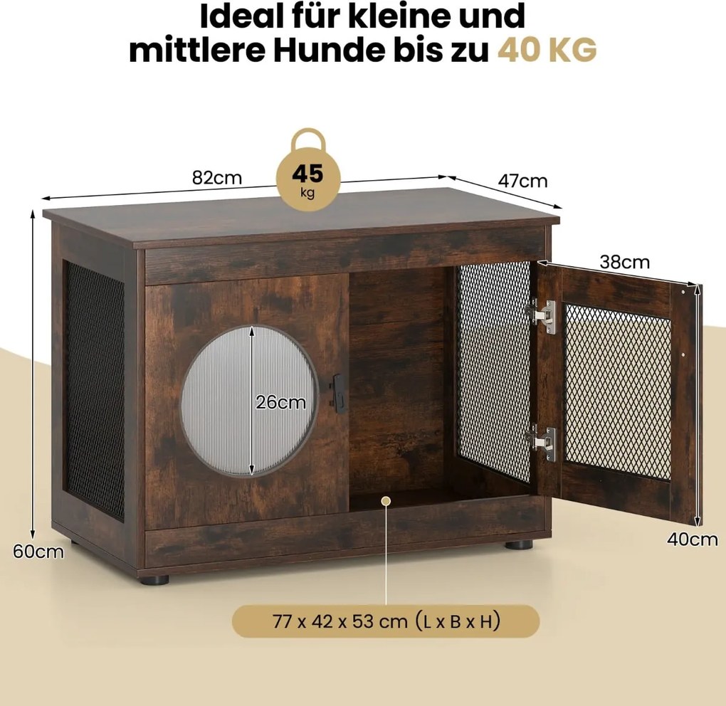 Costway Klec pro psy Klec pro zvířata Styl nábytku Přepravka pro psy s dvířky