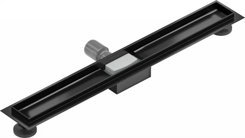 Mexen Flat nerezový sprchový žlab 70 cm - tělo žlabu bez krytu, černá, 1715070