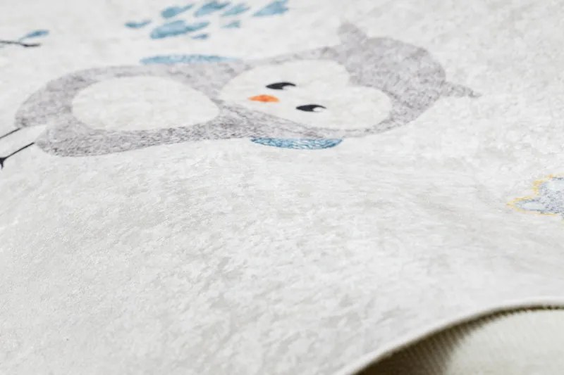 Dywany Łuszczów, Dětský kusový koberec Bambino 1161 Owls grey, 80x150, šedá, dětský pokoj