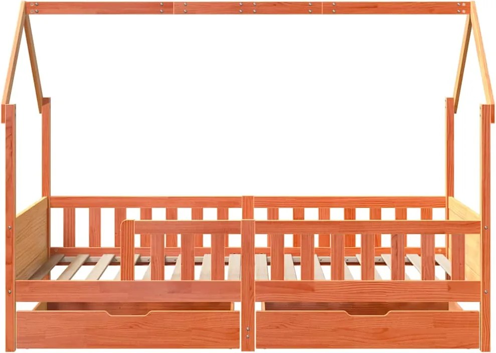 Dětská postel se zásuvkami 90 x 200 cm masivní borové dřevo 3302034