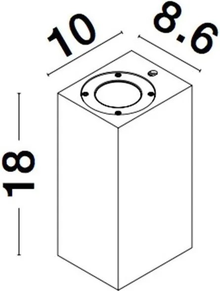 NV 9790551 Venkovní nástěnné svítidlo FUENTO bílý pískovec skleněný difuzor GU10 2x7W IP65 100-240V bez žárovky světlo nahoru a dolů - NOVA LUCE