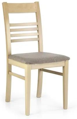 Halmar Dřevěná židle Juliusz tmavý ořech - krémová (eko kůže)