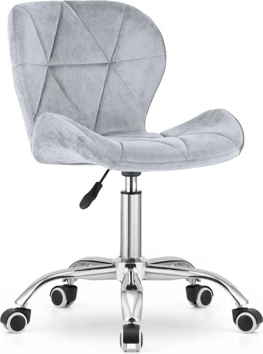 Set do pracovny ZARIMO stůl 80x40 cm, bílá + křeslo AVOLA VELVET, světle šedá