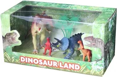 RAPPA Sada dinosaurů v krabici / Figurky / 5 ks / cca 5-13 cm