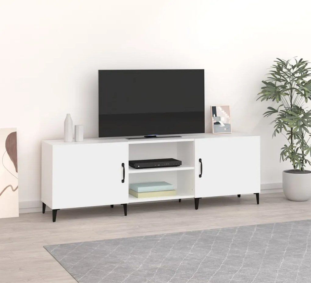 TV skříňka bílá 150 x 30 x 50 cm kompozitní dřevo