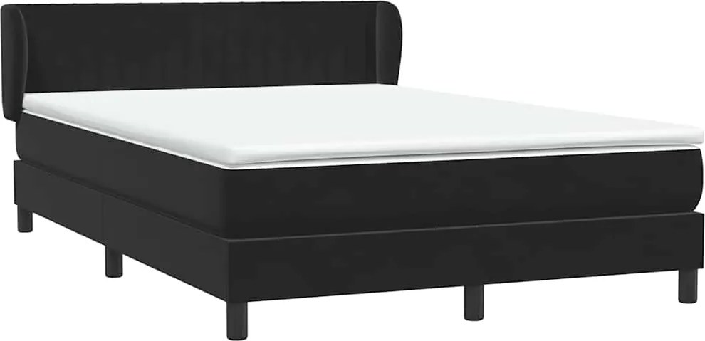 Box spring postel s matrací černá 160x210 cm samet 3317699
