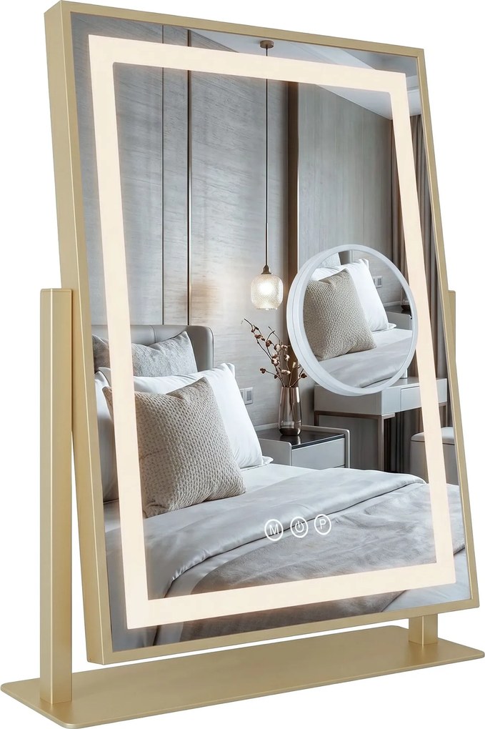 Rea Rea, Zrcadlo LED LUMI L.Gold 30x40cm, HOM-01802