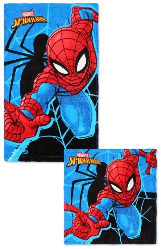 Ručník na ruce + ručníček na obličej Spiderman - set 2 ks / 30x50 + 30x30 cm
