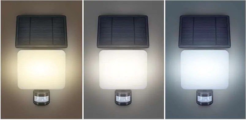 LED solární světlo WO785-1 se senzorem, černá