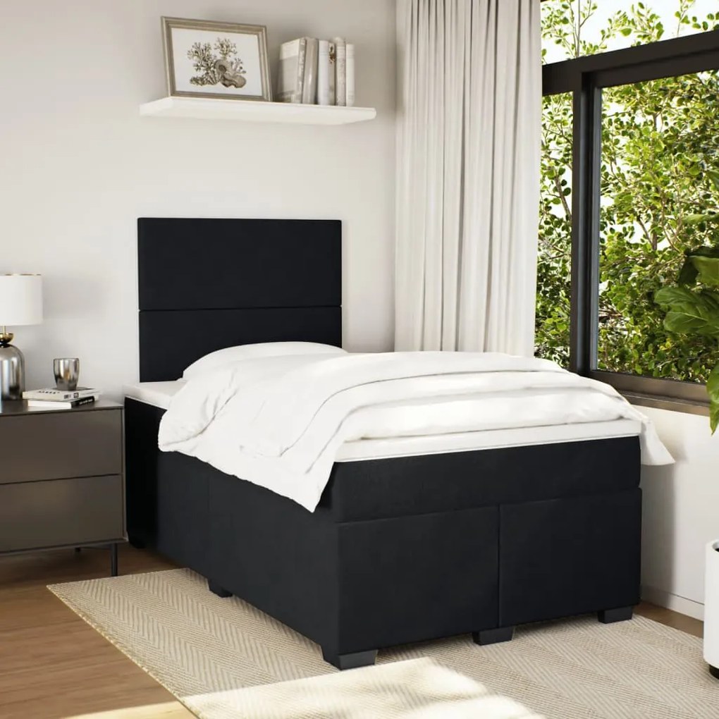 Box spring postel s matrací černá 120 x 200 cm samet 3293178