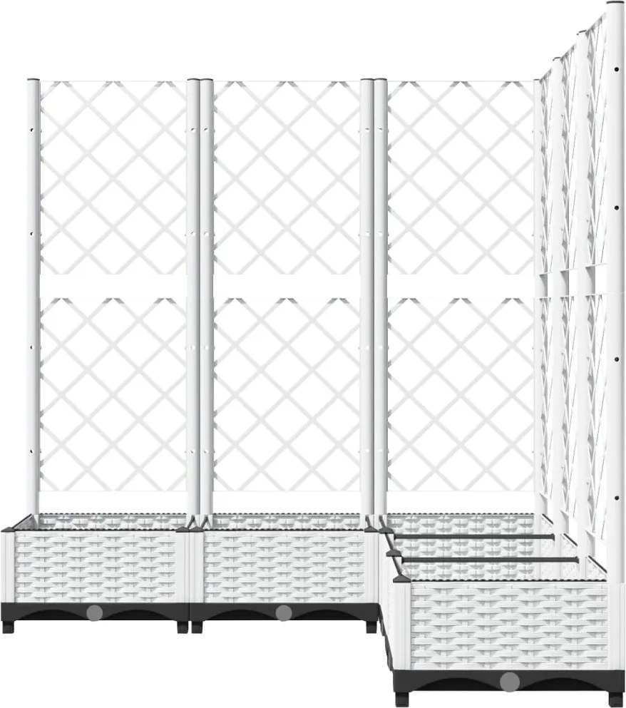 Zahradní truhlík s treláží bílý 120 x 120 x 121,5 cm PP 153287