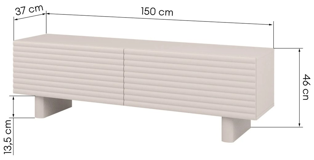TV stolek LUMO 150 cm kašmír