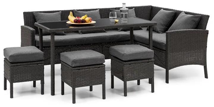 Titania Dining Lounge set zahradní sedací souprava, černá / tmavě šedá