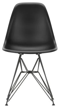 Eames Plastic Chair DSR černě lakovaná černá bílé na tvrdou podlahu Vitra