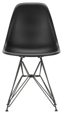 Eames Plastic Chair DSR černě lakovaná černá černé na tvrdou podlahu Vitra