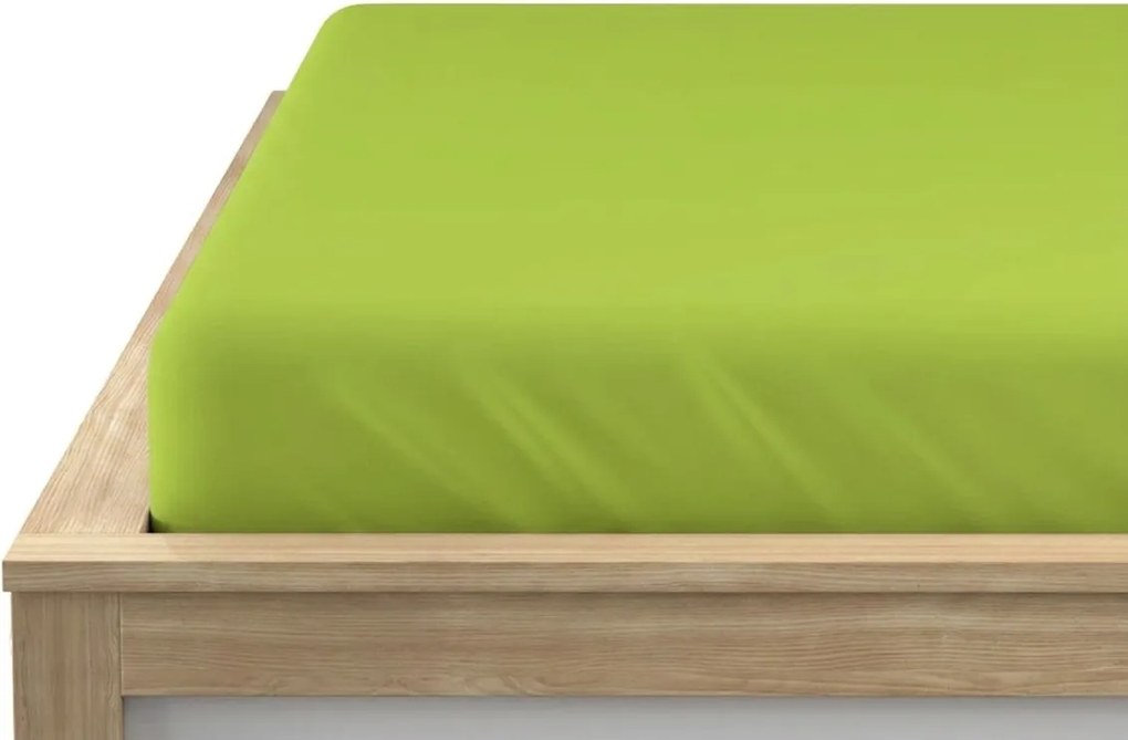 Jersey prostěradlo BASIC světle zelené 90 x 200 cm