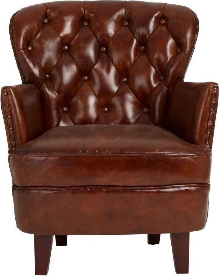 Hnědé kožené křeslo Victor – Premier Housewares