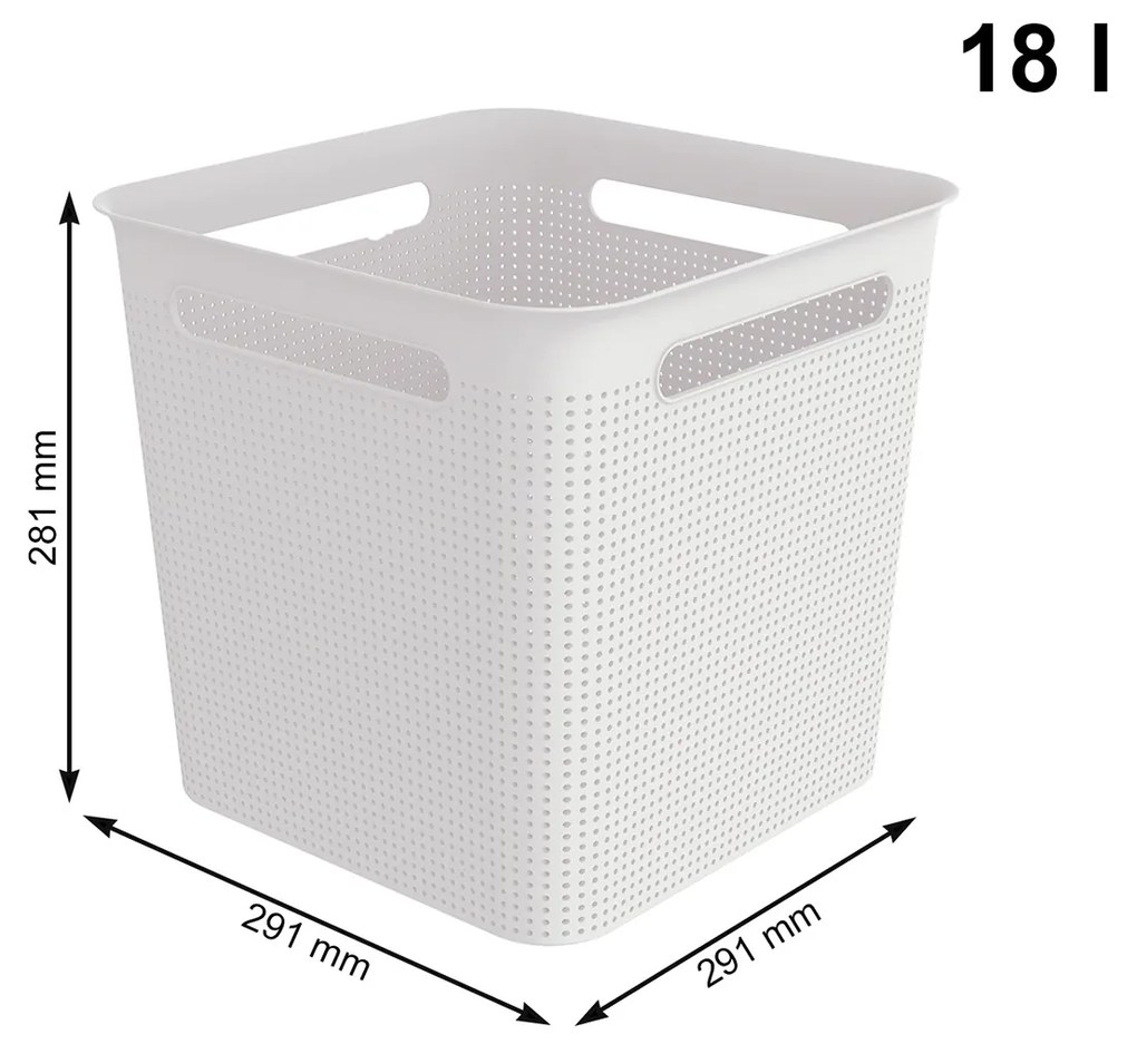 Rotho Úložný box s madly BRISEN 18l, 29x29x29cm, bílý