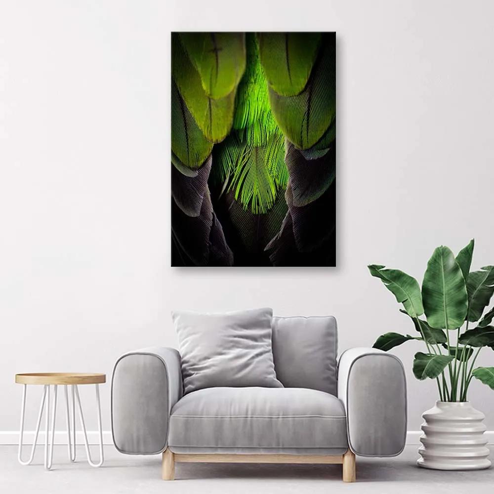 Gario Obraz na plátně Zelené peří Rozměry: 40 x 60 cm