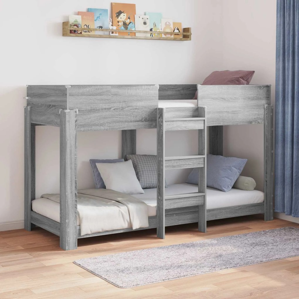 Patrová postel pro děti Šedá Sonoma 75 x 190 cm 3410544