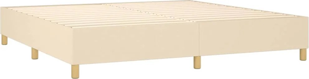 Box spring postel s matrací krémová 200x200 cm textil 3128714