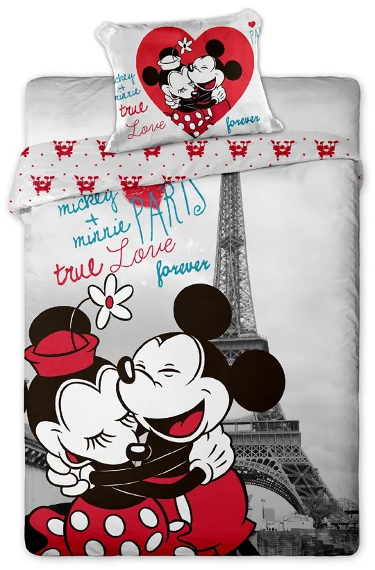 Dětské ložní povlečení Mickey and Minnie i Paris 2016 70 x 90 + 140 x 200 cm, český výrobce Tibex