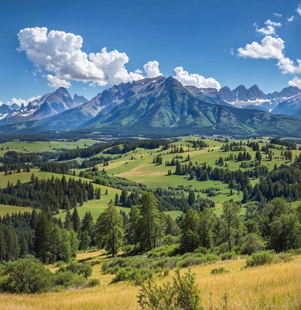Obraz na plátně - Tam kde se hory s mraky setkají FeelHappy.cz Velikost obrazu (šířka x výška): 270 x 90 cm