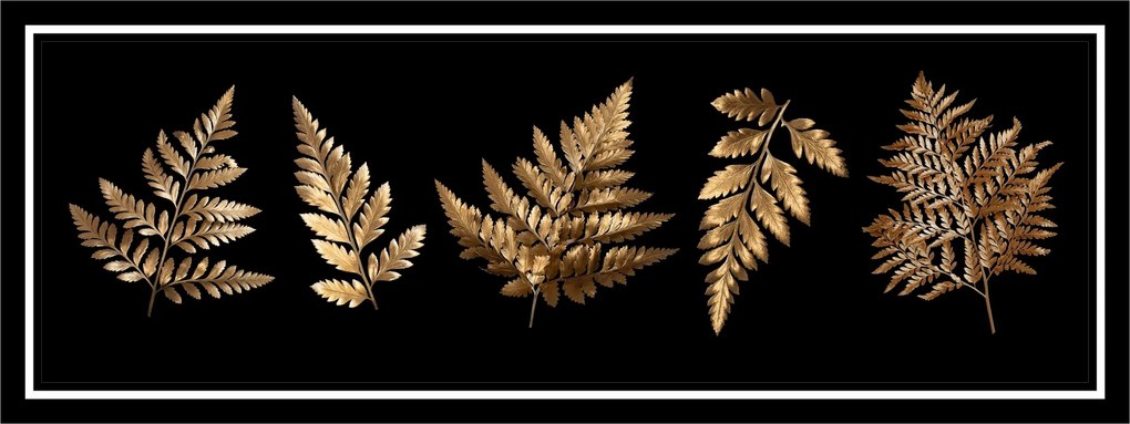 Bondecor Obraz černozlatý v rámu "Black&gold" 50x20 cm Barva: Černý rám