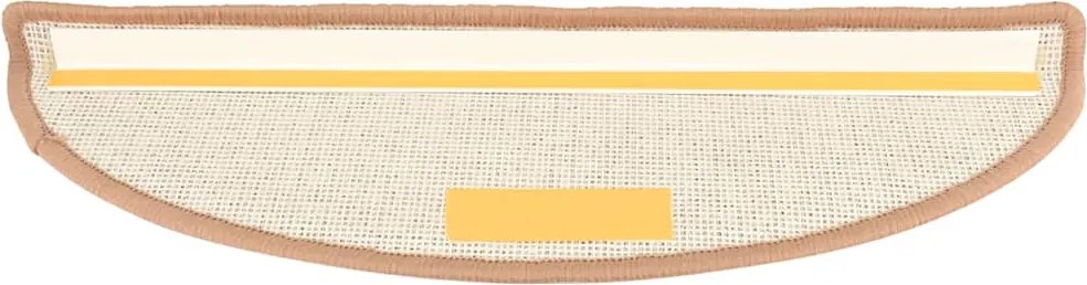 Schodové rohože 15 ks 56 x 17 x 3 cm světle hnědé půlkulaté 149851
