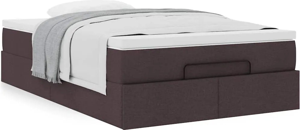 Osmanský rám postele s matrací tmavě šedá 120x200cm textil 3311102