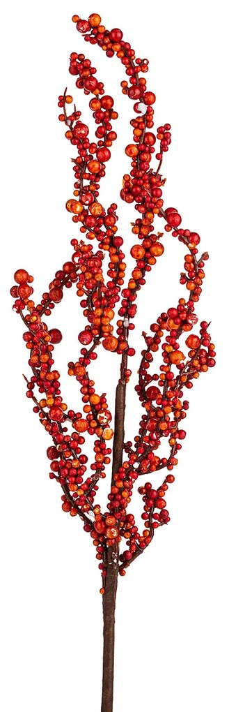 Umělá větvička s bobulkami 50 cm, oranžová